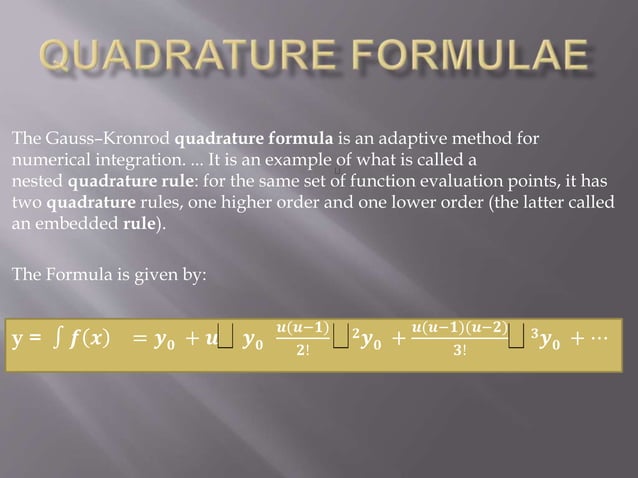 General Quadrature Equation | PPT