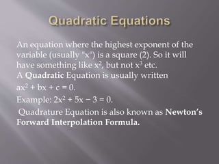 General Quadrature Equation | PPT