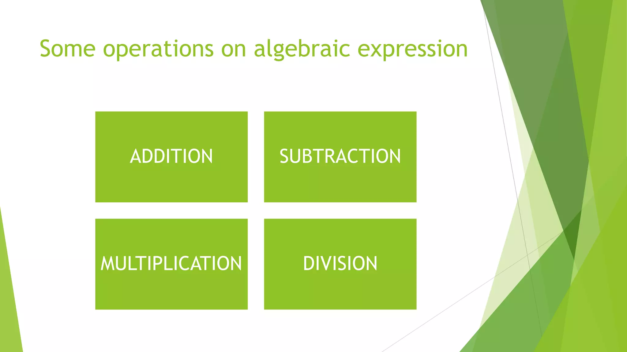 Multiplication of algebraic expressions | PPSX