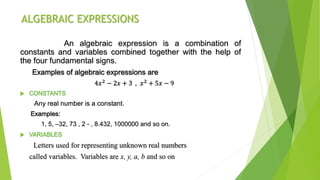 Multiplication of algebraic expressions | PPSX