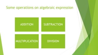 Multiplication of algebraic expressions | PPSX