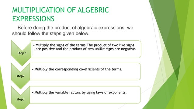 Multiplication of algebraic expressions | PPSX | Computing | Technology & Computing