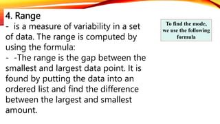 Mean, Median, Mode and Range Central Tendency.pptx