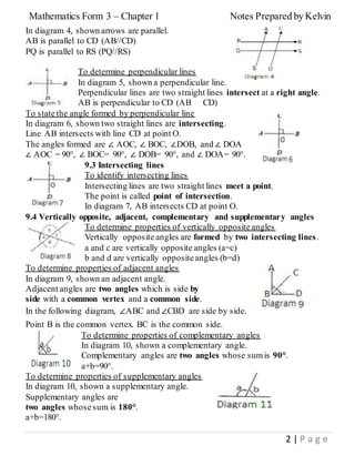 Mathematics Form 1-Chapter 8 lines and angles KBSM of form 3 chp 1 | DOCX