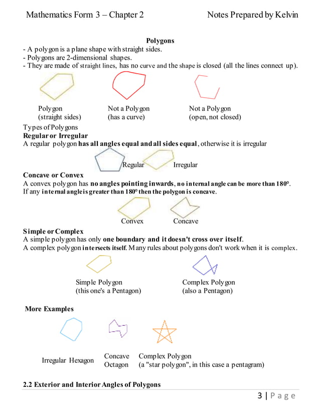 Mathematics Form 1-Chapter 9 polygons KBSM of form 3 chp 2 | DOCX | Geography | Science