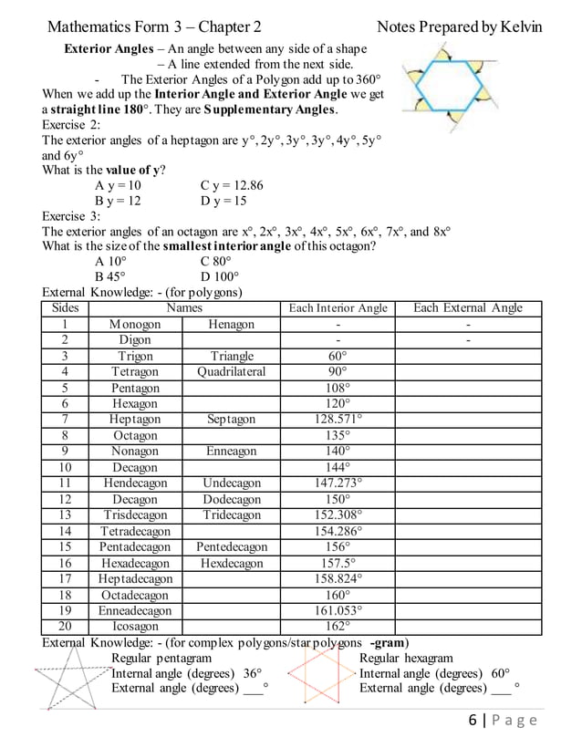 Mathematics Form 1-Chapter 9 polygons KBSM of form 3 chp 2 | DOCX | Geography | Science