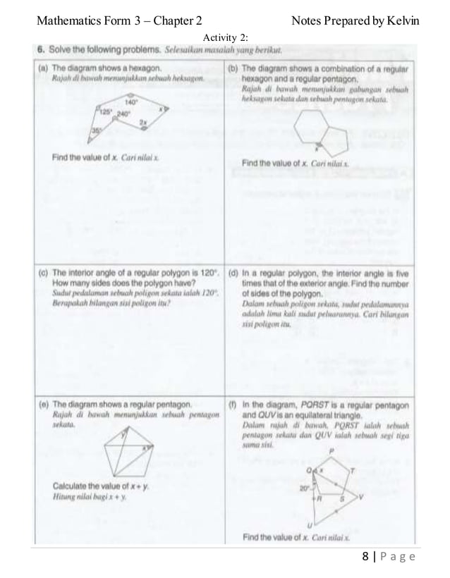 Mathematics Form 1-Chapter 9 polygons KBSM of form 3 chp 2 | DOCX | Geography | Science
