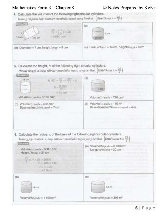 Mathematics form 3-chapter 8 Solid Geometry III © By Kelvin | DOCX