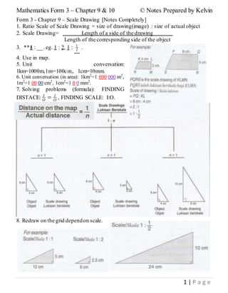 Mathematics form 3-chapter 9 & 10 Scale Drawing + Transformation II © By Kelvin | DOCX