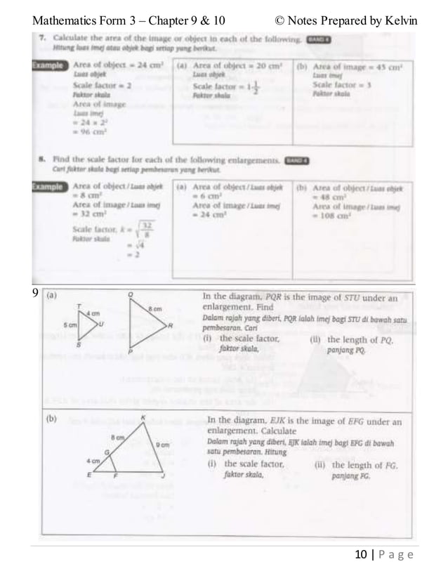Mathematics form 3-chapter 9 & 10 Scale Drawing + Transformation II © By Kelvin | DOCX