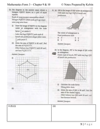 Mathematics form 3-chapter 9 & 10 Scale Drawing + Transformation II ...