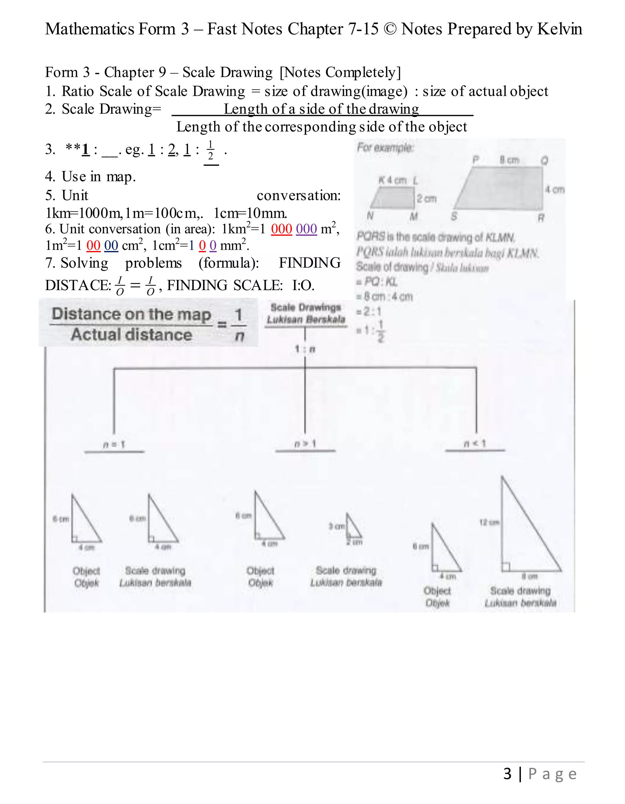 Mathematics form 3-fast notes chapter 7-15 Algebraic Formulae + Solid ...