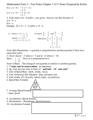 Mathematics form 3-fast notes chapter 7-15 Algebraic Formulae + Solid ...