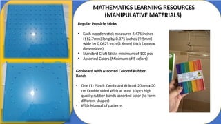 MATHEMATICS-MANIPULATIVES for teachers handling mathematics in junior ...