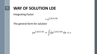 Differential Equation and Linear Differential Equation (Mathematics) | PPTX