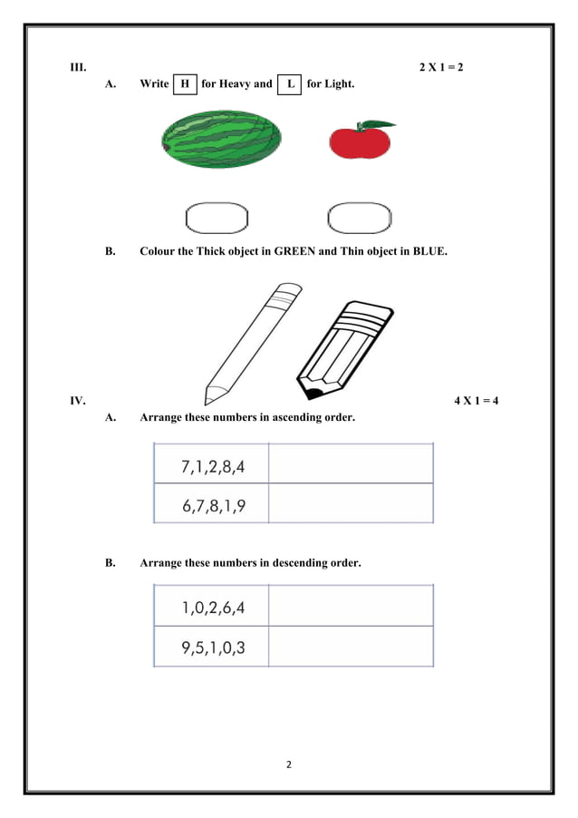 Mathematics - UKG.pdf | Educational Assessment | Education