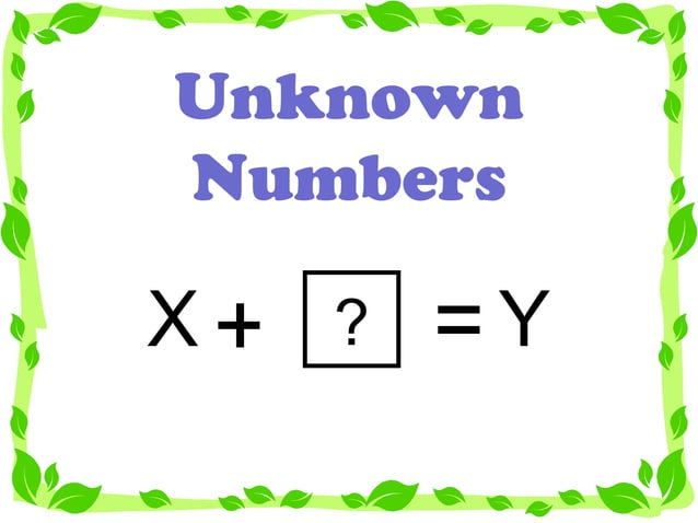 Mathematics unknown numbers | PPT