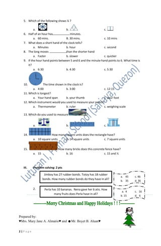 Mathematics 1 3rd | DOCX | Educational Assessment | Education