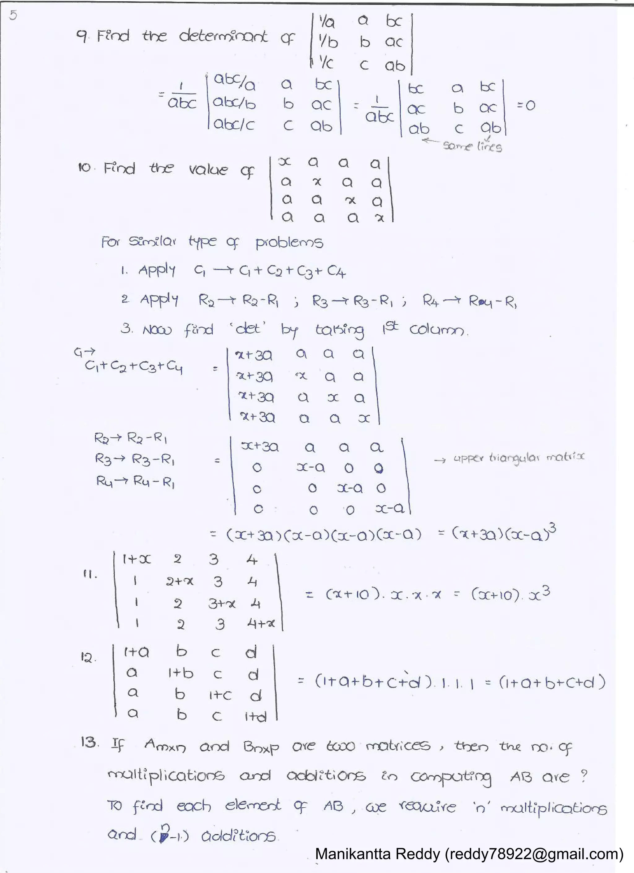 Mathematics 1 handwritten classes notes (study materials) for IES PSUs ...
