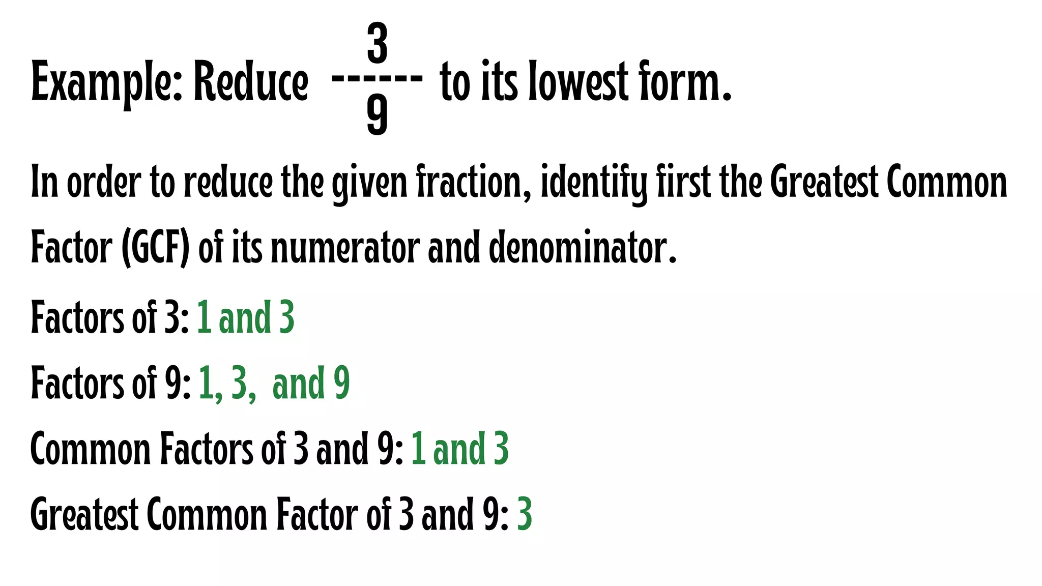 MATHEMATICS 4 - FRACTIONS - PART III - CHANGING FRACTIONS TO LOWEST ...