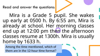 Mathematics 5 (Converting a 12 hour time format to 24 hour time format ...