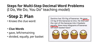 MATHEMATICS 5 FOR DEMO multi-step problem involving decimals and money ...
