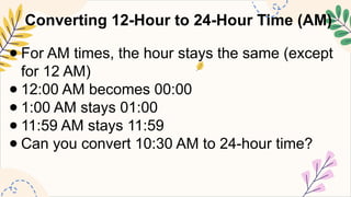 MATHEMATICS5 Q1 1 Describing a 12- and 24-Hour and Converting a 12-Hour ...
