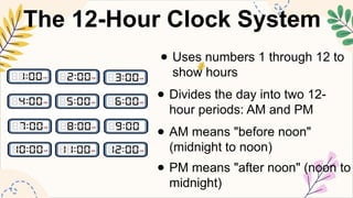 MATHEMATICS5 Q1 1 Describing a 12- and 24-Hour and Converting a 12-Hour ...