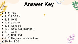 MATHEMATICS5 Q1 1 Describing a 12- and 24-Hour and Converting a 12-Hour ...
