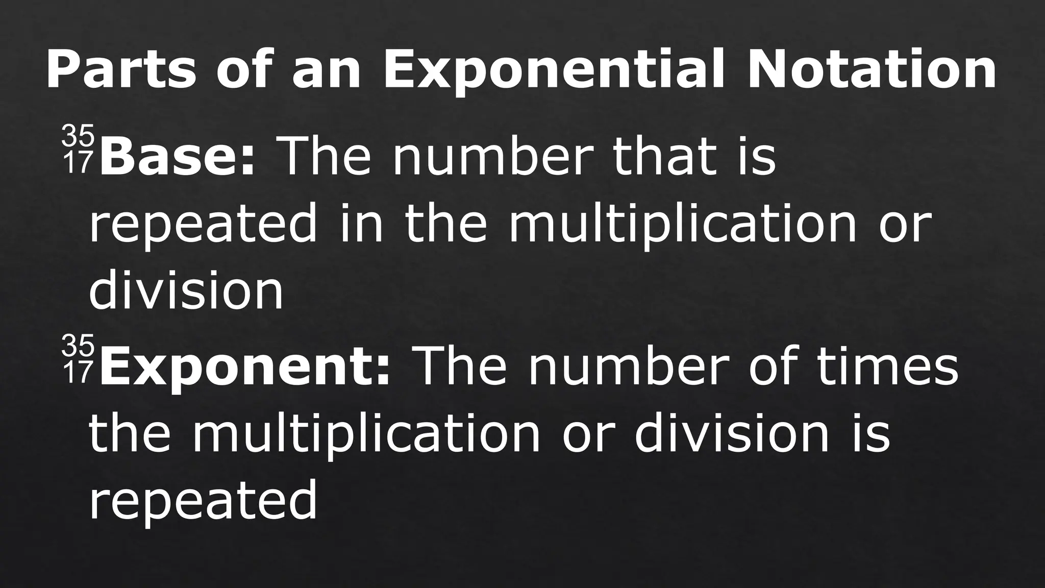 Mathematics 6 - Giving the value of an Exponential Notation | PPTX