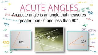 Mathematics 7: Angles (naming, types and how to measure them) | PPTX