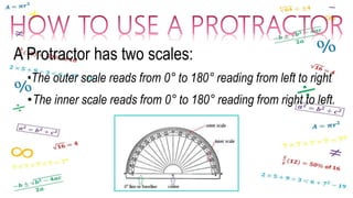 Mathematics 7: Angles (naming, types and how to measure them) | PPTX