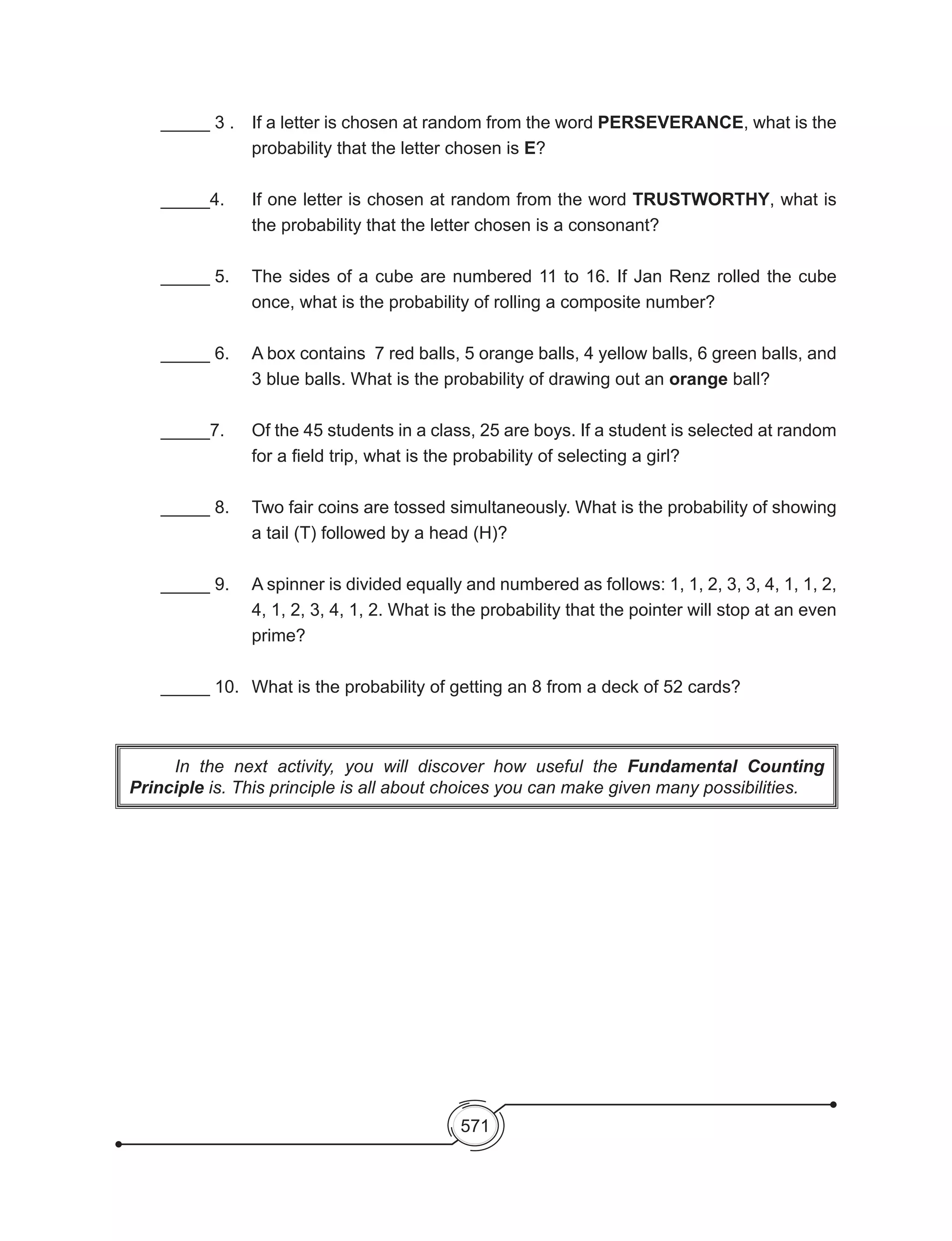Mathematics 8 Basic Concepts of Probability | PDF