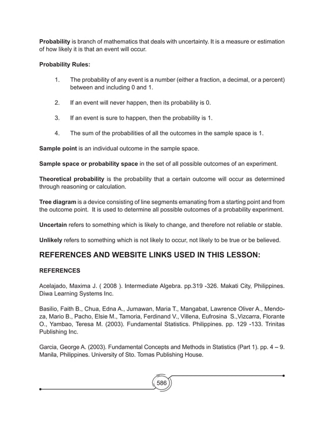 Mathematics 8 Basic Concepts of Probability | PDF