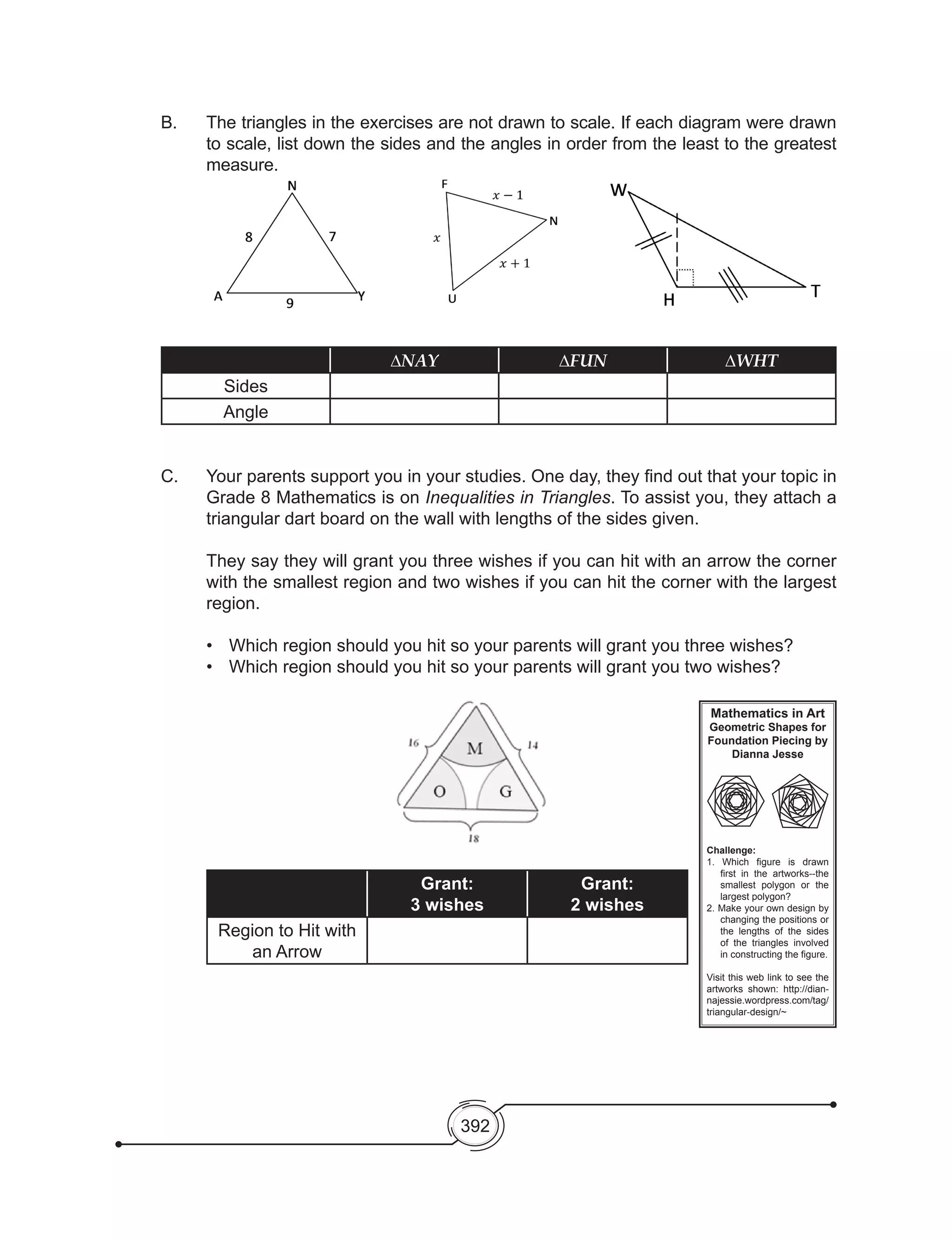 Mathematics 8 Triangle Inequality | PDF