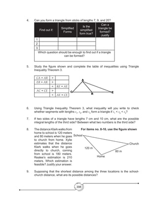 Mathematics 8 Triangle Inequality | PDF