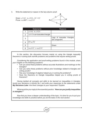 Mathematics 8 Triangle Inequality | PDF