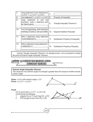 Triangle Inequality Theorem Worksheet