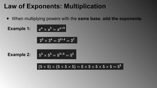 MATHEMATICS8 Q1 5. multiply and divide simple monomials, leading to the ...