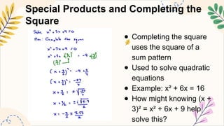 MATHEMATICS8 Q1 7. use special product patterns to multiply binomials.pptx