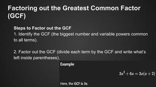 MATHEMATICS8 Q1 8. completely factor different types of polynomials ...