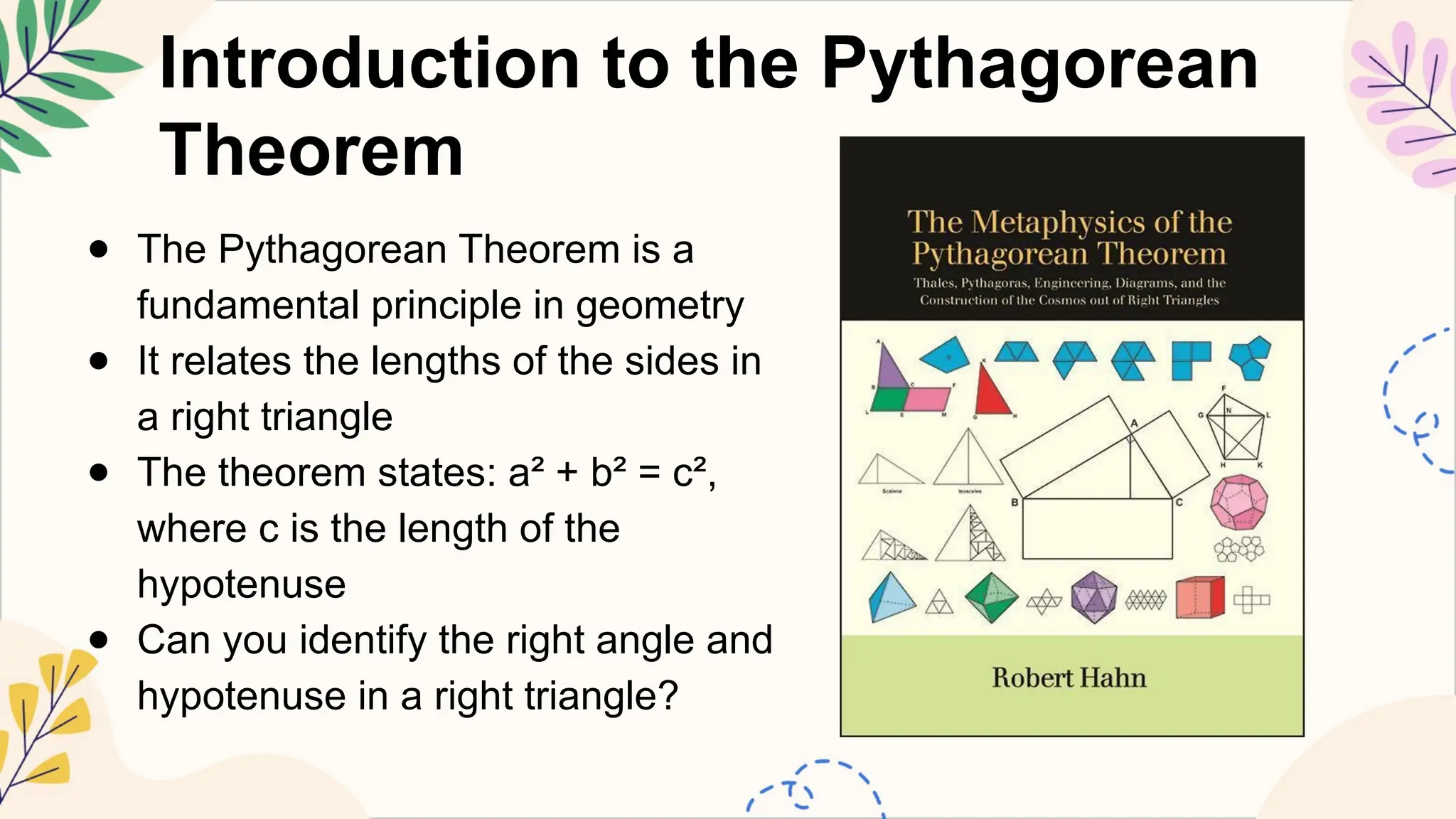 MATHEMATICS8 Q2 10. apply the Pythagorean Theorem in finding the missing side of a right ...
