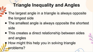 MATHEMATICS8 Q2 11. apply the triangle inequality theorems to establish ...