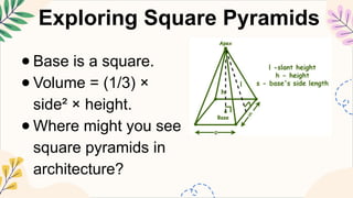 MATHEMATICS8 Q2 5. find the volume of pyramids other than square and ...