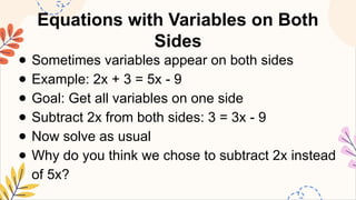 MATHEMATICS8 Q3 1. solve linear equations in one variable.pptx