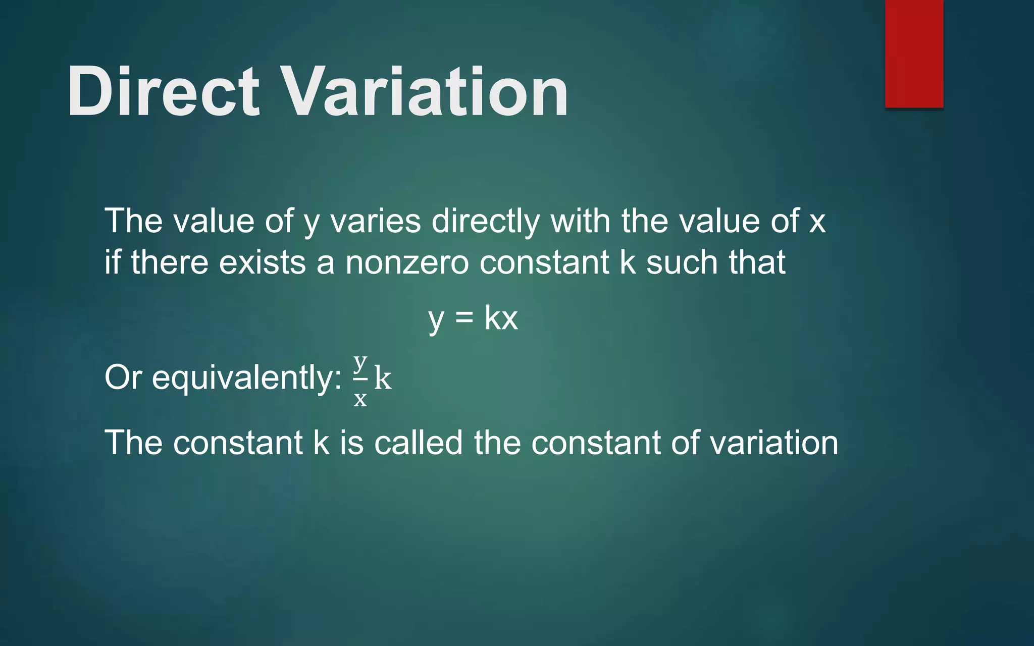 Mathematics 9 Lesson 4-A: Direct Variation | PPTX