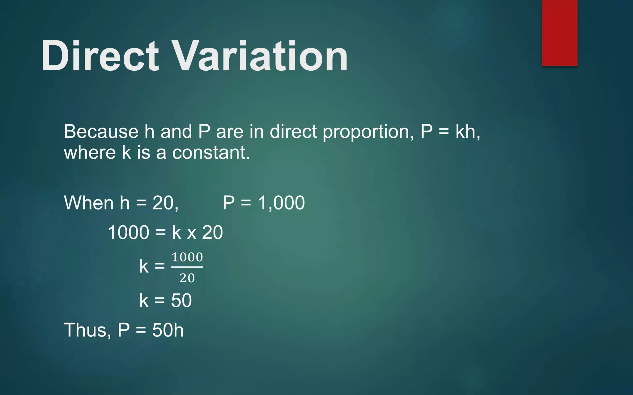 Mathematics 9 Lesson 4-A: Direct Variation | PPTX