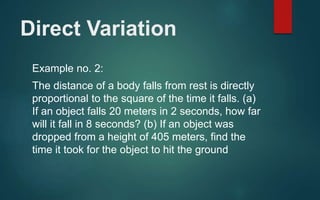 Mathematics 9 Lesson 4-A: Direct Variation | PPTX