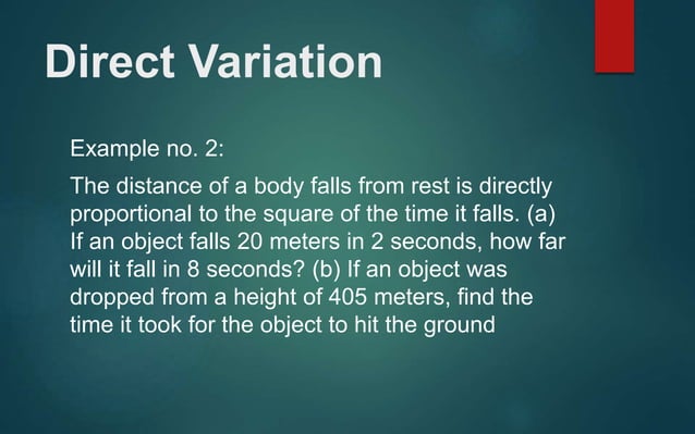Mathematics 9 Lesson 4-A: Direct Variation | PPTX | Physics | Science