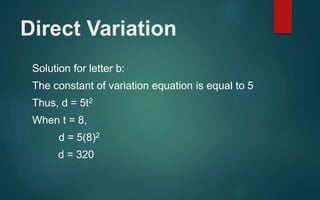 Mathematics 9 Lesson 4-A: Direct Variation | PPTX
